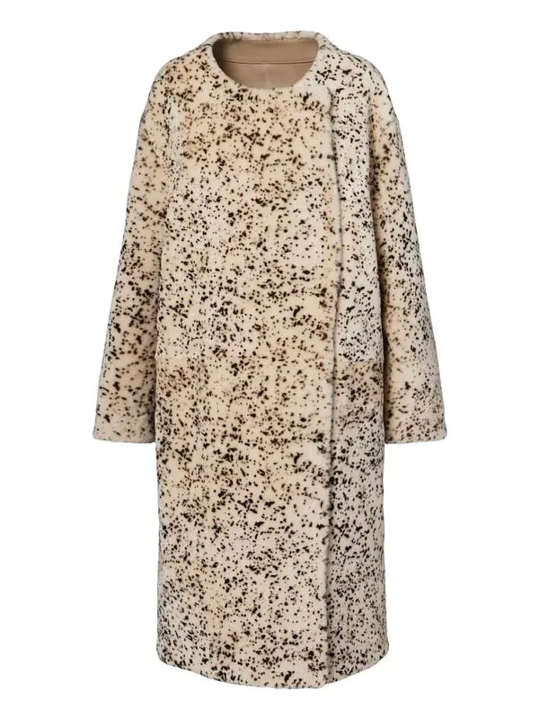 TOTEME Printed Shearling Coat - White