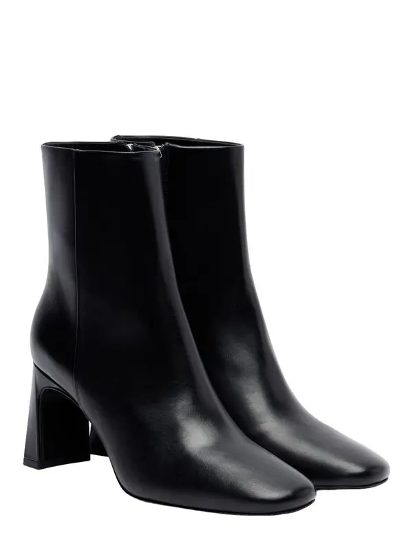SOULIERS MARTINEZ Karol 80 Leather Ankle Boots - Black