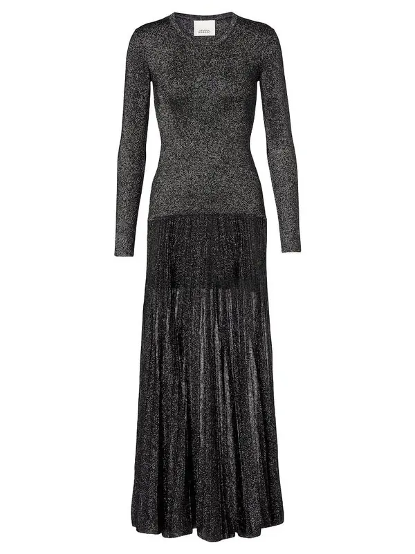 Isabel Marant Guetty Pleated Maxi Dress - Silver