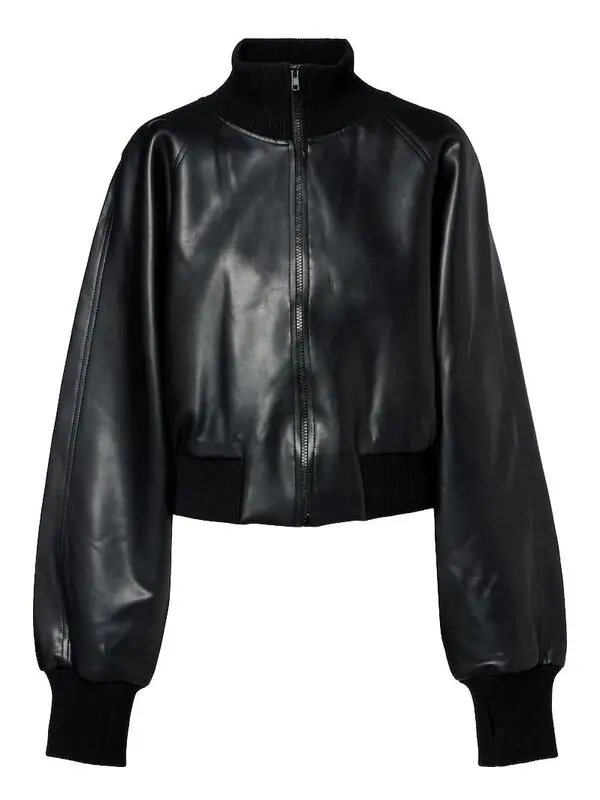 Norma Kamali Cropped Bomber Jacket - Black