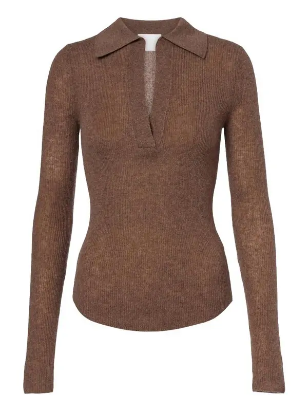 Citizens Of Humanity Simone Wool And Cashmere Polo Sweater - Brown