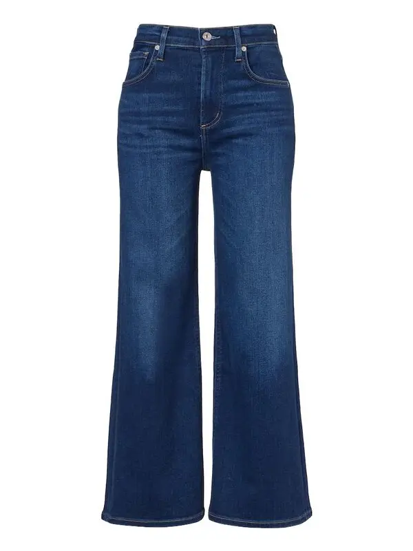Citizens Of Humanity Lyra Cropped Wide-leg Jeans - Blue