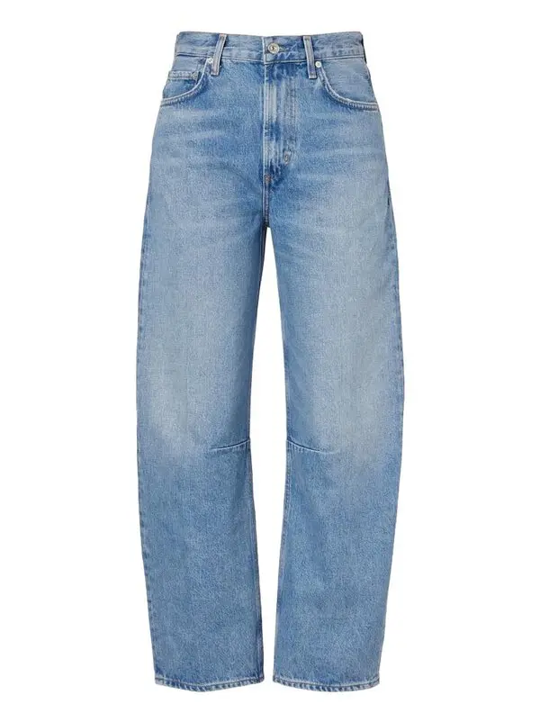 Citizens Of Humanity Miro High-rise Cropped Barrel-leg Jeans - Blue