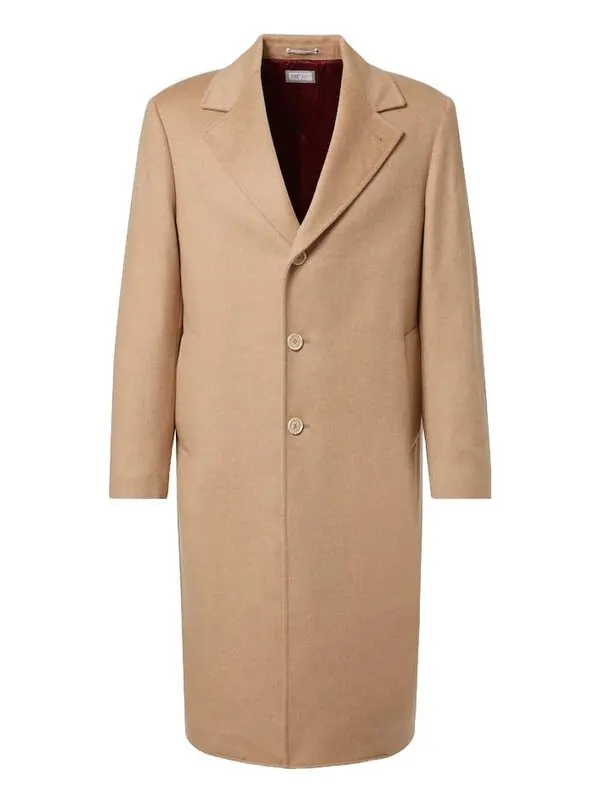 Brunello Cucinelli Cashmere And Vicuna Wool Coat - Beige