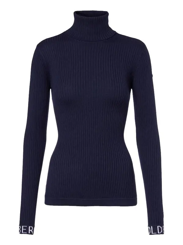 Goldbergh Mira Ribbed-knit Turtleneck Ski Top - Blue