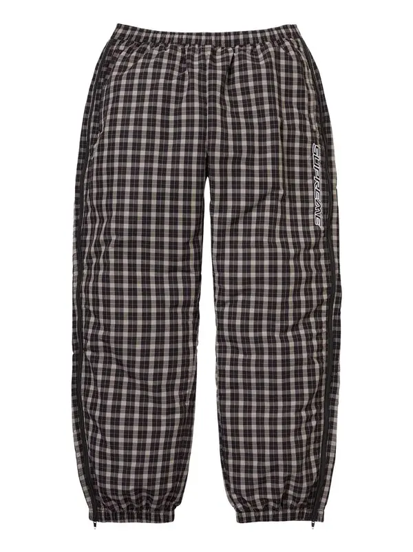 Supreme Plaid Warm Up Pant - Black