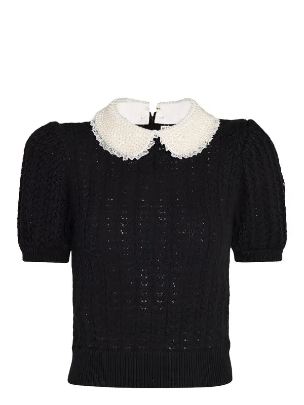 Alice + Olivia Chase Puff-sleeve Sweater - Black