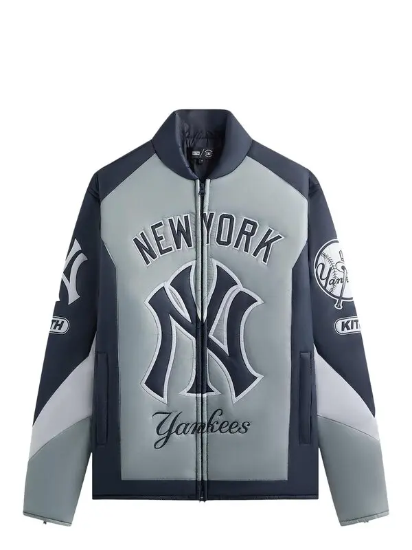 Kith For The New York Yankees Zip Brixton Puffed Shirt Jacket - Blue