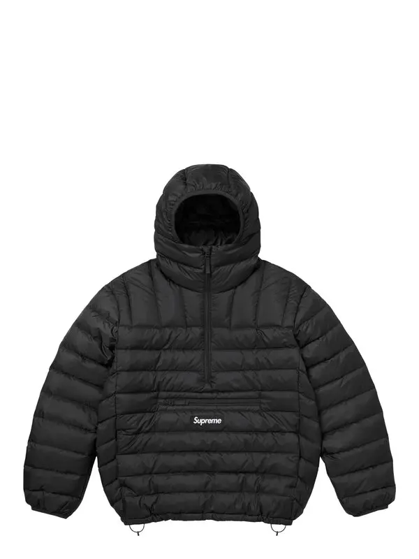 Supreme Micro Down Half Zip Hooded Pullover - Black