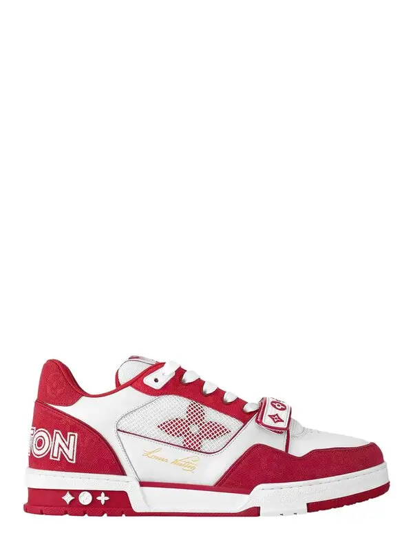 LOUIS VUITTON Monogram Denim Trainer - Red