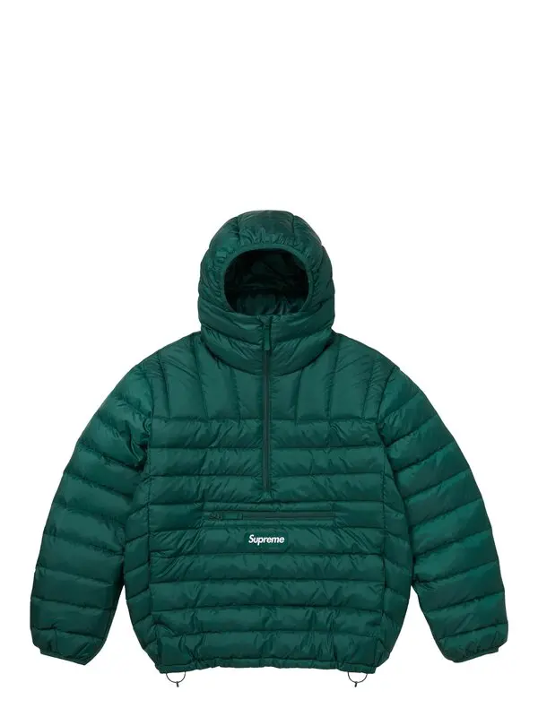 Supreme Micro Down Half Zip Hooded Pullover - Green