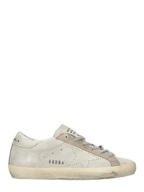 GOLDEN GOOSE Super-star Metallic-suede Low-top Trainers - Beige