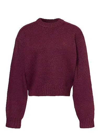 THE COUTURE CLUB Emblem Embroidered Knitted Jumper - Plum