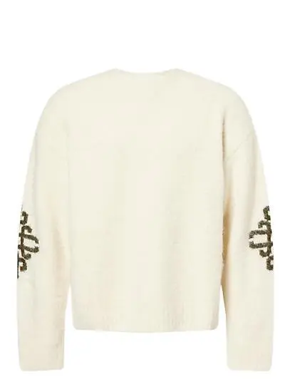 THE COUTURE CLUB Emblem Waffle Cotton Top - White