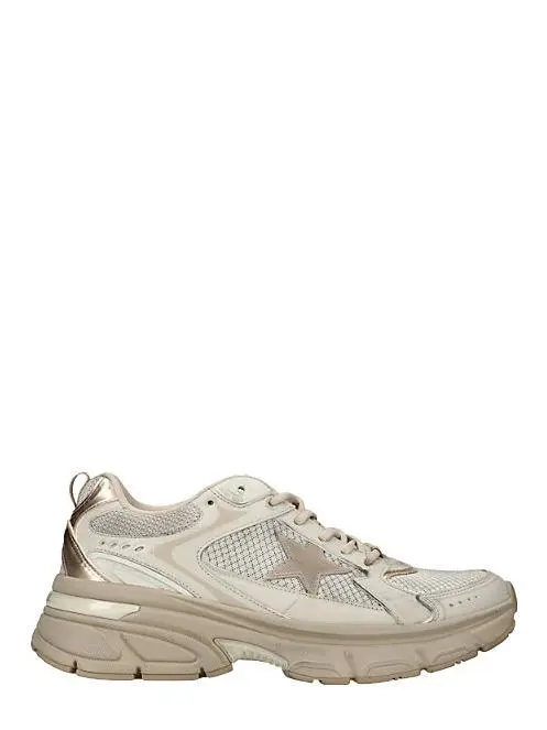 Golden Goose Lightstar Leather And Mesh Low-top Trainers - Taupe