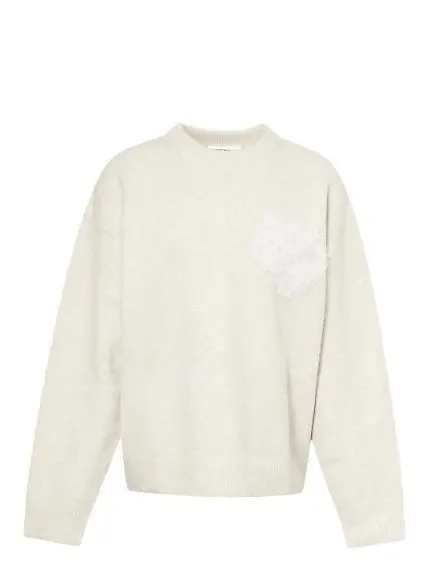 THE COUTURE CLUB Monogram Knitted Jumper - Beige