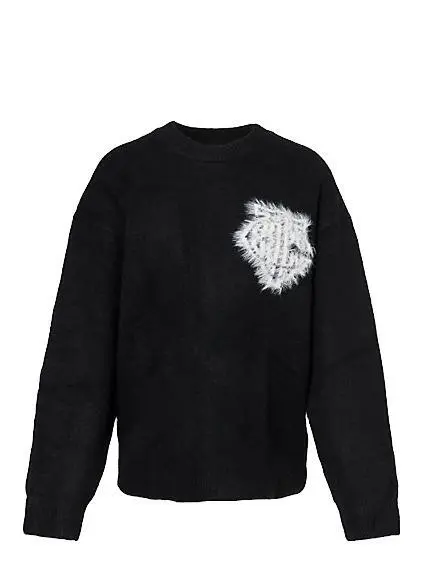 THE COUTURE CLUB Monogram Emblem Knitted Jumper - Black