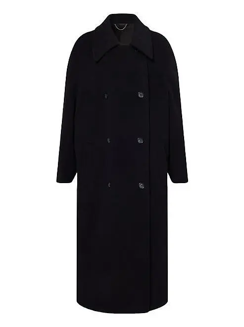 TOTEME Shield Double-breasted Wool-blend Coat - Black
