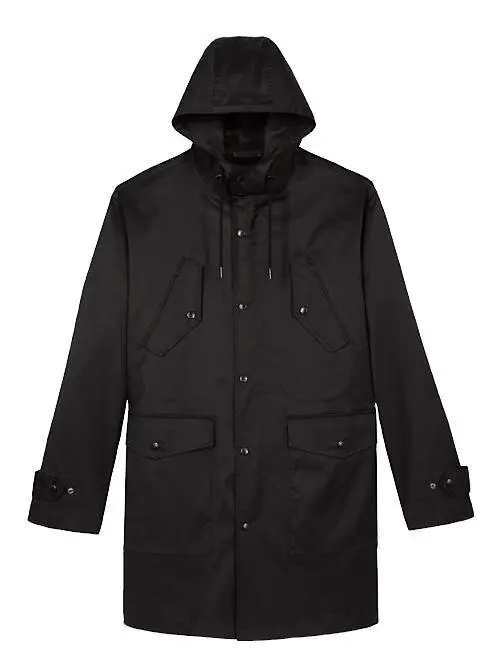 The Kooples Regular-fit Woven Parka Coat - Black