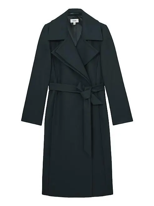 REISS Odette Double-lapel Wool-blend Coat - Teal