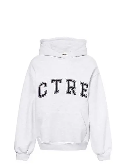 THE COUTURE CLUB Relaxed-fit Cotton-blend Hoodie - Grey