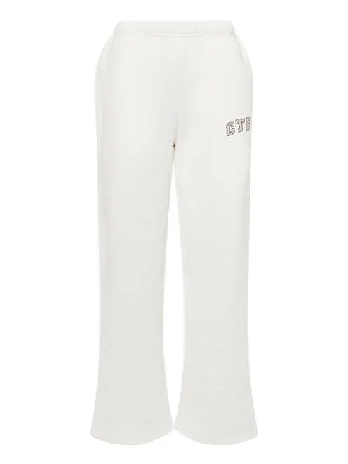 THE COUTURE CLUB Cotton-jersey Straight-leg Jogging Bottoms - Off White