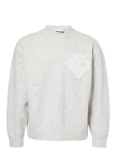 THE COUTURE CLUB Fluffy Emblem Knitted Jumper - Greymarl