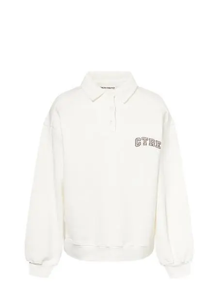 THE COUTURE CLUB Cotton-blend Polo Sweatshirt - Offwhite