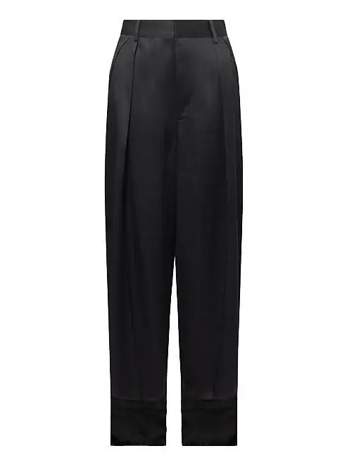 Victoria Beckham Wide-leg Fluid-crepe Trousers - Black