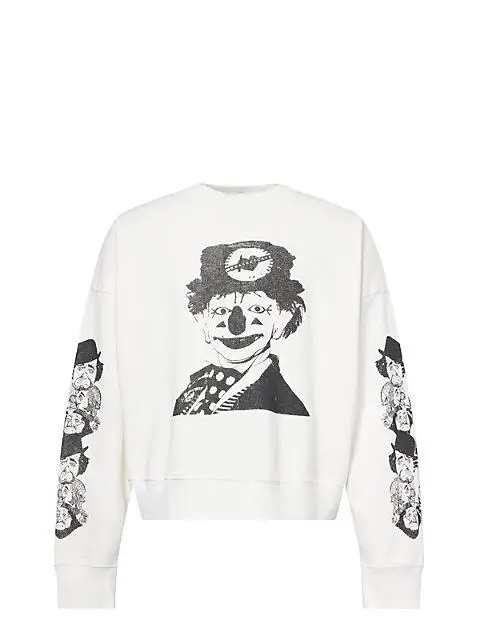 BASKETCASE Graphic-print Cotton-jersey Sweatshirt - White