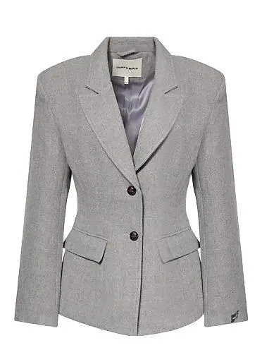 THE COUTURE CLUB Herringbone Knitted Blazer - Grey
