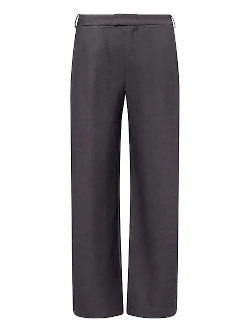 THE COUTURE CLUB Side-pleat Wide-leg Trousers - Grey