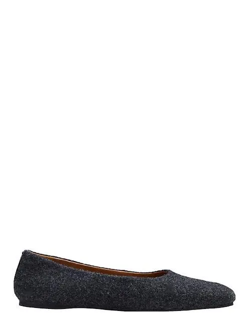 JOSEPH Textured Flannel Ballet Flats - Smoke