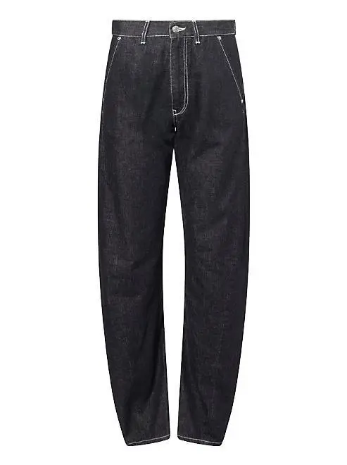 Victoria Beckham Twisted Low-rise Slouch Denim Jeans - Washed Black