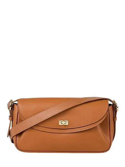 Sandro Le Mambo Leather Shoulder Bag - Camel