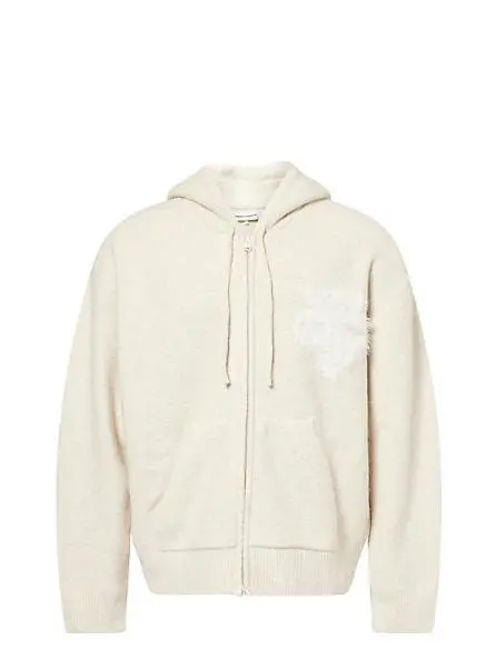 THE COUTURE CLUB Emblem Knitted Hoody - Beige