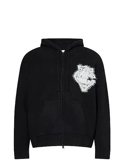 THE COUTURE CLUB Emblem Knitted Hoody - Black