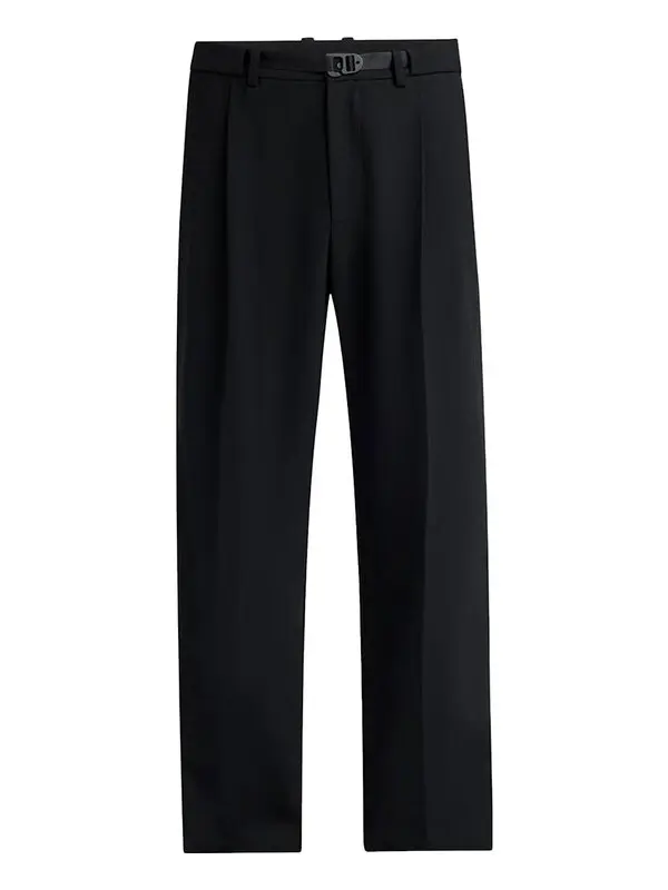 Moncler Matte Belted Twill Trousers - Black