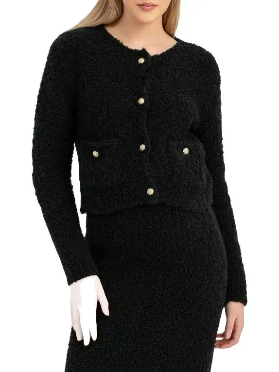 PIETRO BRUNELLI Bouclé Maternity Sweater Jacket - Black