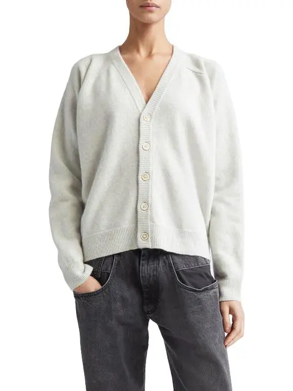 MAISON MARGIELA Wool V-neck Cardigan - Light Grey