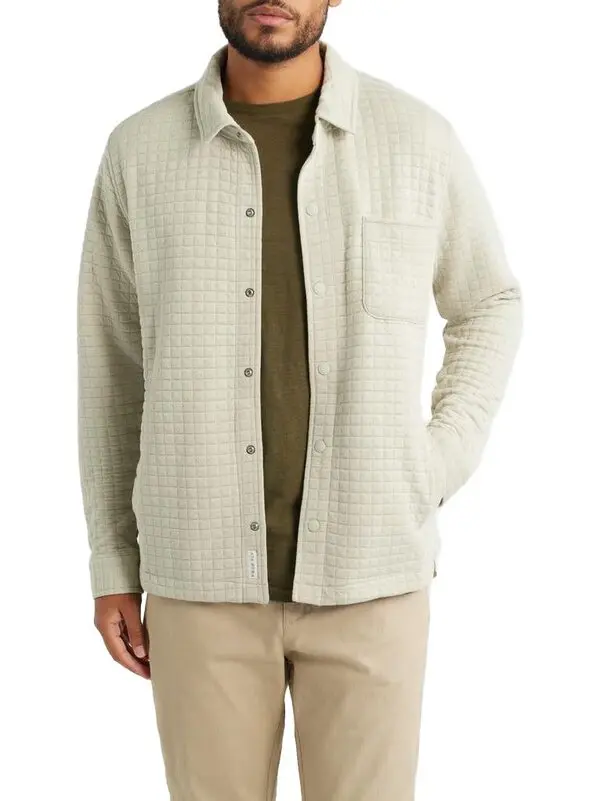 FREE FLY Downvalley Quilted Overshirt - Heather Sandstone