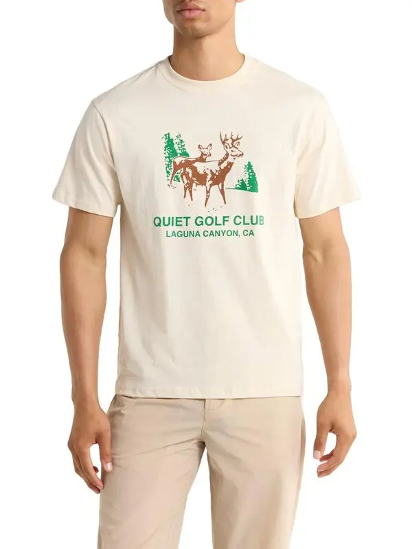 QUIET GOLF Laguna Canyon Graphic T-shirt - Bone