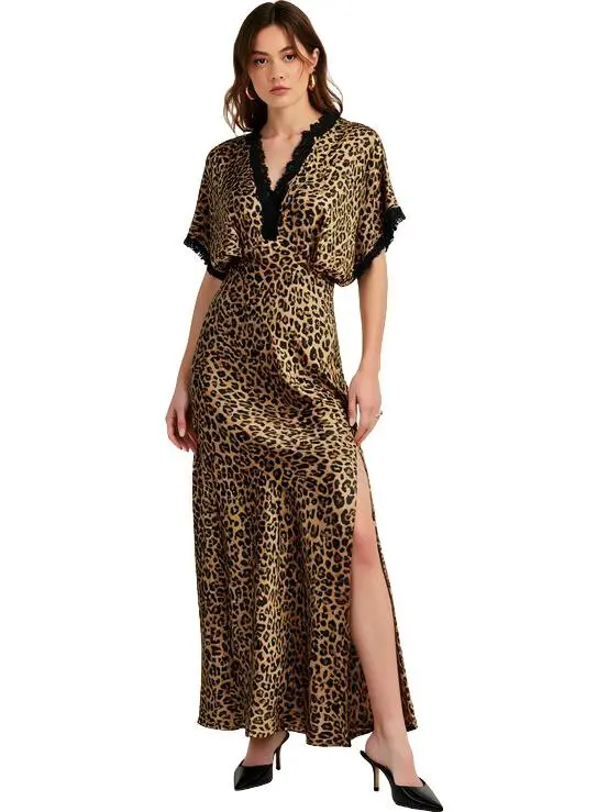 MODENAIRE Lace-trim Maxi Dress - Leopard Print