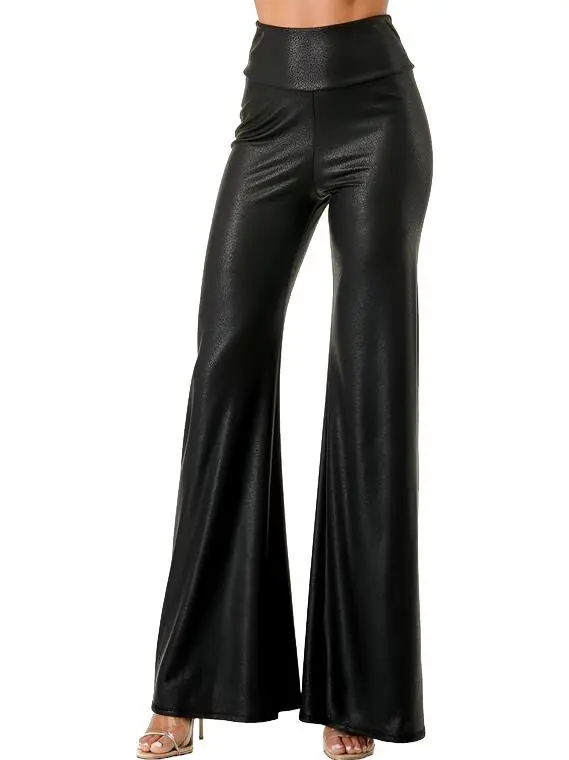MODENAIRE High-waist Flared Leg Pants - Black