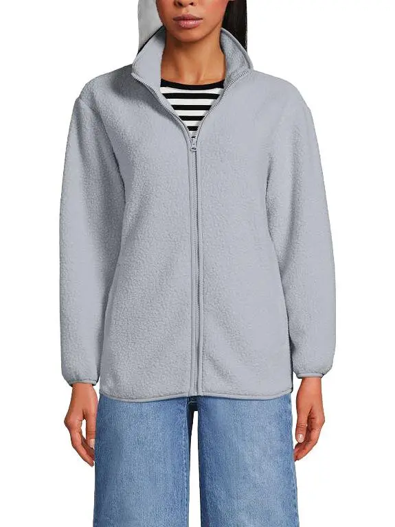 LANDS' END Cozy High-pile Fleece Jacket - Pale Gray