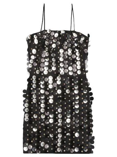 THEME Davie Disco Sequin Dress - Black