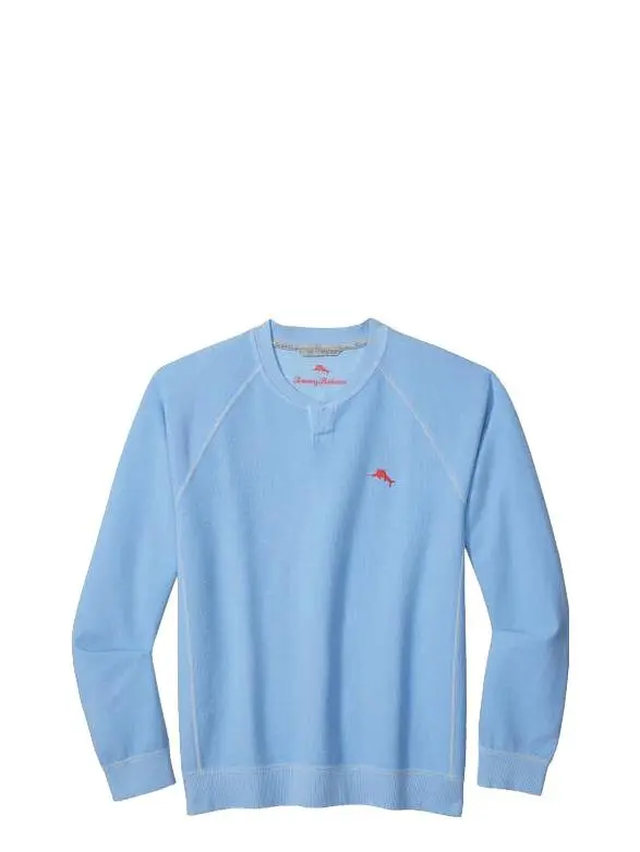 Tommy Bahama Montego Bay Abaco Long Sleeve Notch Neck Sweatshirt - Dusk Blue