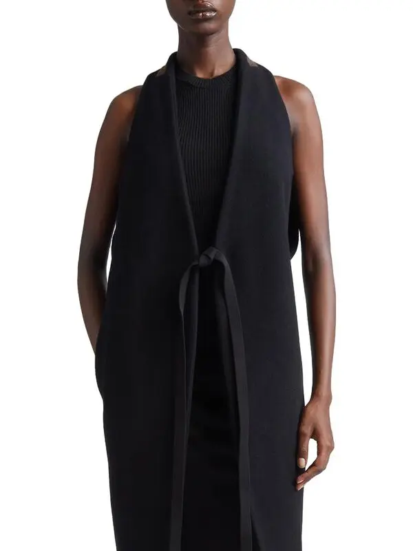 Rick Owens Concordians Cyclops Sleeveless Coat - Black