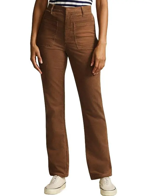 LANDS' END Corduroy High Rise Rail Straight Leg Pants - Maple Toffee