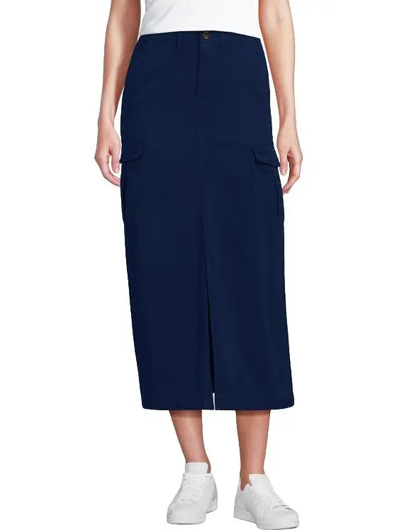 LANDS' END Cargo Maxi Skirt - Deep Sea Navy